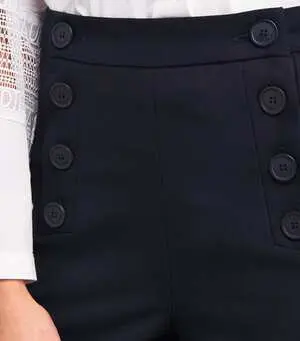 Claudie Pierlot Button-detailed High-waisted Straight Leg Trousers