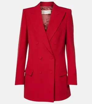 Dries Van Noten Double-breasted Wool Blazer - Red