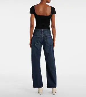 Khaite Kerrie Mid-rise Wide-leg Jeans - Blue
