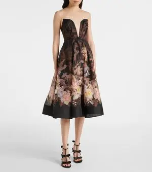 Zimmermann Illuminate Draped Linen And Cotton Midi Dress