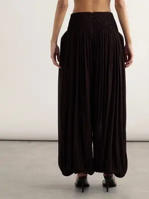 Alaïa Pleated Crepe Balloon Trousers