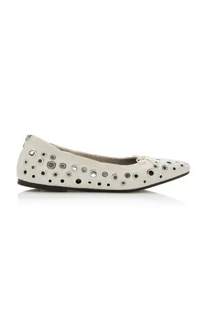 GOLDEN GOOSE Amy Eyelet-embellished Ballet Flats - Neutral