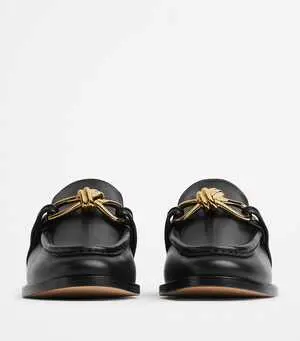 Bottega Veneta Leather Astaire Open-back Loafers - Black