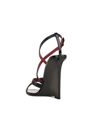 Saint Laurent Rossi Wedge Sandal - Nero