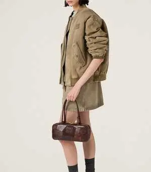 Miu Miu Leather Beau Patchwork Top-handle Bag