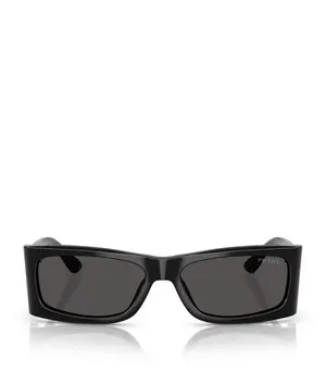 Prada Acetate Rectangle Sunglasses - Black