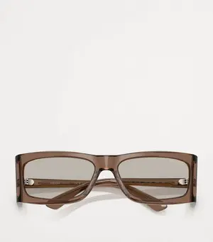 Prada Acetate Rectangle Sunglasses - Brown