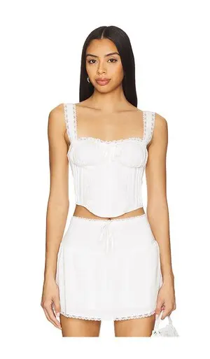 MORE TO COME Elaine Corset Top - White