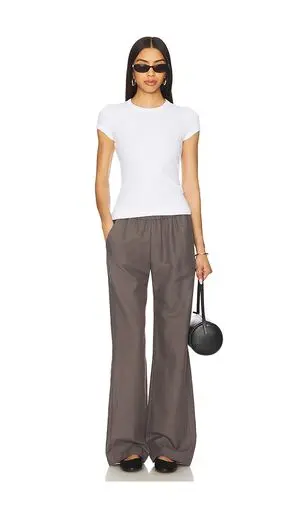 Enza Costa Cap Sleeve Crew Tee - White