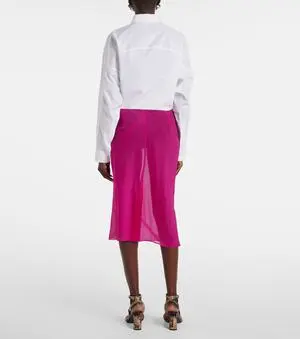 Dries Van Noten Silk-blend Satin Midi Skirt