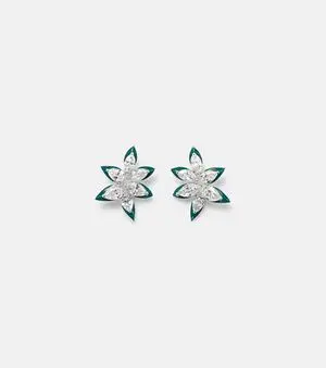 KAMYEN 18kt White Gold And Enamel Diamond Earrings - Silver