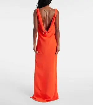 Max Mara Chain-detail Cady Gown - Red