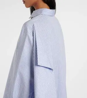 Proenza Schouler Isla Striped Cotton And Silk Mini Dress - Blue