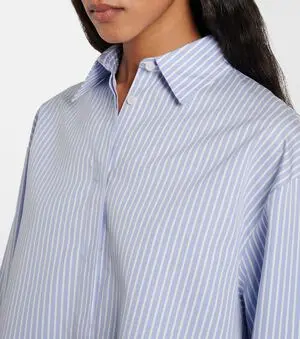 Proenza Schouler Isla Striped Cotton And Silk Mini Dress - Blue