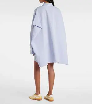 Proenza Schouler Isla Striped Cotton And Silk Mini Dress - Blue