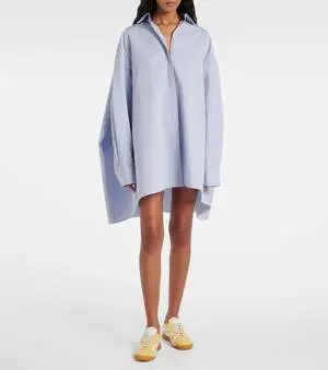 Proenza Schouler Isla Striped Cotton And Silk Mini Dress - Blue