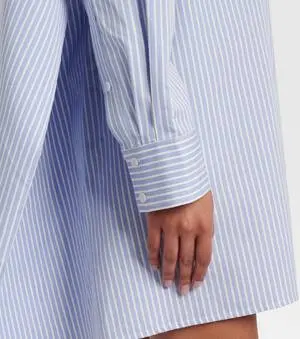 Proenza Schouler Isla Striped Cotton And Silk Mini Dress - Blue