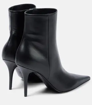 Amina Muaddi Barbara 90 Leather Boots - Black