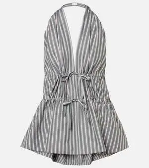 Dries Van Noten Striped Halterneck Cotton Top