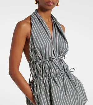Dries Van Noten Striped Halterneck Cotton Top