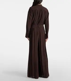 JOSEPH Tibre Pleated Wide-leg Trousers