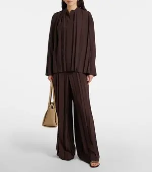 JOSEPH Tibre Pleated Wide-leg Trousers