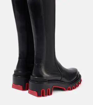 CHRISTIAN LOUBOUTIN Marchacroche Leather Knee-high Boots