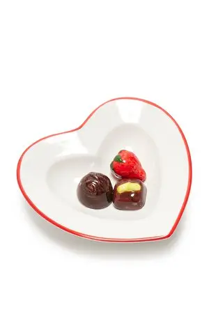 MODA DOMUS Trompe L’oeil Ceramic Heart Dish - Multi