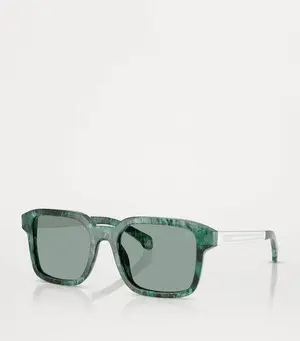 Moncler Acetate Square Frame Sunglasses - Brown
