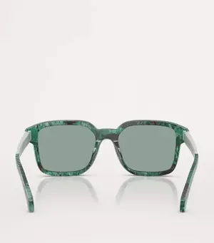 Moncler Acetate Square Frame Sunglasses - Brown