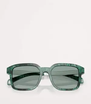 Moncler Acetate Square Frame Sunglasses - Brown