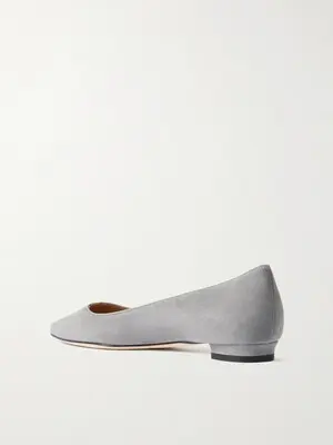Manolo Blahnik Bb Suede Ballet Flats - Gray