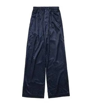 Balenciaga Embellished Wide-leg Trousers - Blue