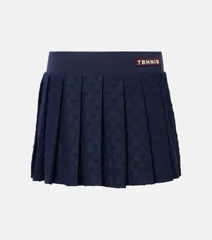Tory Burch Pleated Terry Jacquard Miniskirt