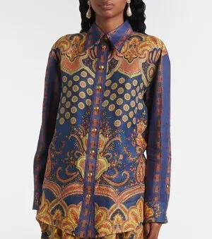 Valentino Garavani Voyage Imaginaire Vlogo Linen Blouse