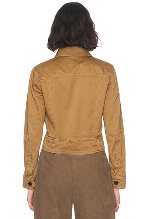 Saint Laurent Cropped Belted Jacket - Chatain