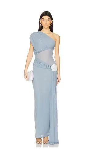 LOVERS AND FRIENDS One Shoulder Gown With Draped Accents