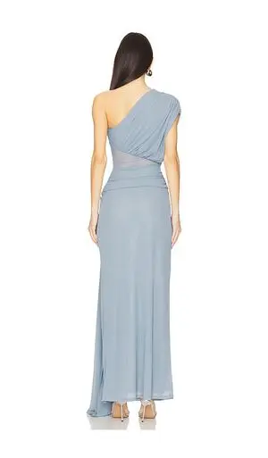 LOVERS AND FRIENDS One Shoulder Gown With Draped Accents