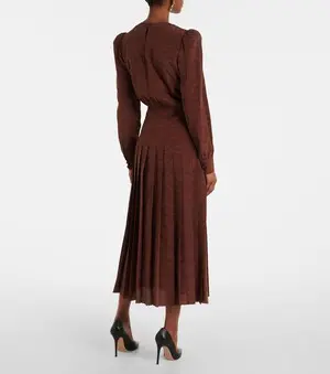 Alessandra Rich Leopard-print Silk Midi Dress