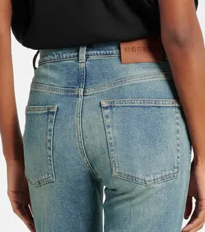 Alexander McQueen Faded Flared Jeans In Stone Wash