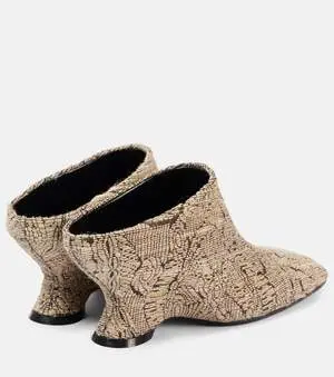 Dries Van Noten Jacquard Wedge Mules
