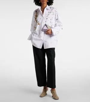 Dries Van Noten Jacquard Wedge Mules