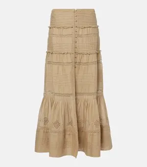 MARANT ETOILE Dusta Lace-trimmed Cotton Miniskirt