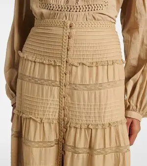 MARANT ETOILE Dusta Lace-trimmed Cotton Miniskirt