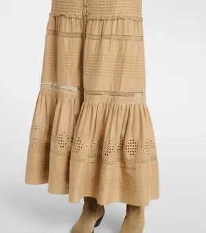 MARANT ETOILE Dusta Lace-trimmed Cotton Miniskirt