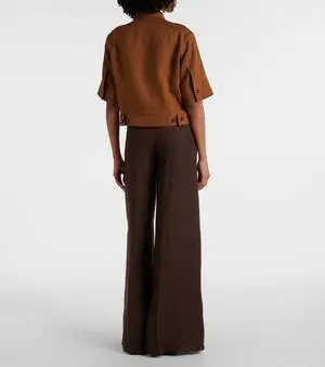 Max Mara Cropped Linen Shirt