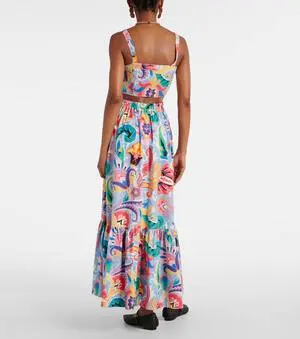 Etro Printed Cotton Button-front Cropped Top