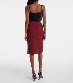 Alessandra Rich Sequined Tweed Pencil Skirt