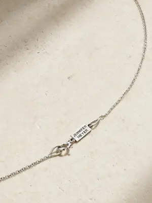 JENNIFER MEYER 18-karat White Gold Diamond Wishbone Necklace