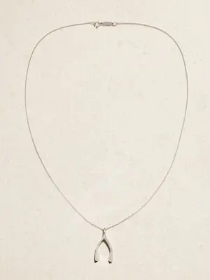 JENNIFER MEYER 18-karat White Gold Diamond Wishbone Necklace